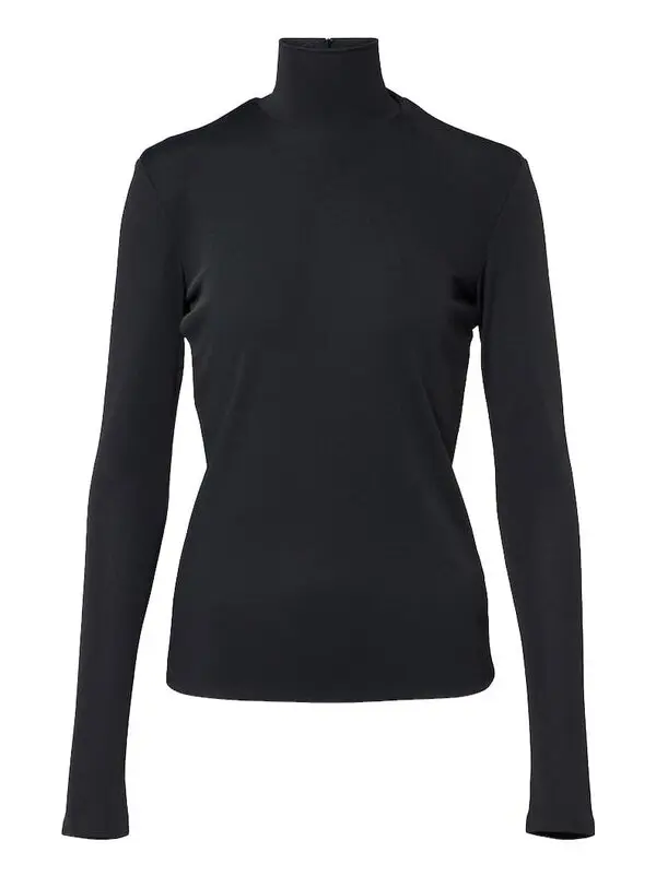 JIL SANDER Turtleneck Top - Black