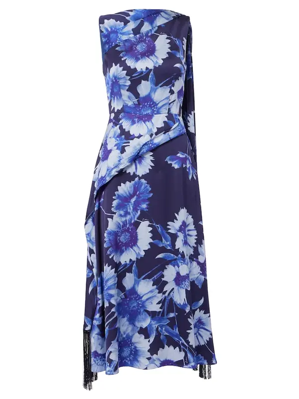 Erdem Draped Floral Dress - Purple