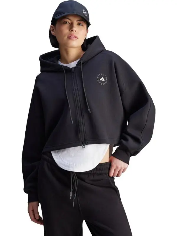 Adidas By Stella Mccartney Sportswear Cropped Hoodie - Black