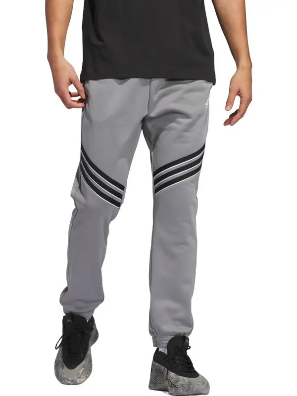 Adidas Basketball Crazy Warm Fleece Pants - Grey Three / White