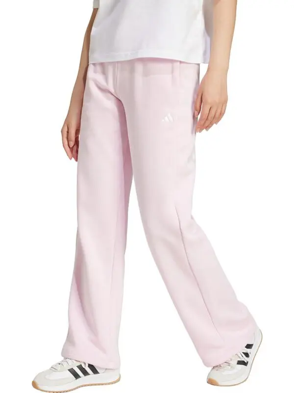 Adidas Essentials Small Logo Open-hem Pants - Clear Pink / White