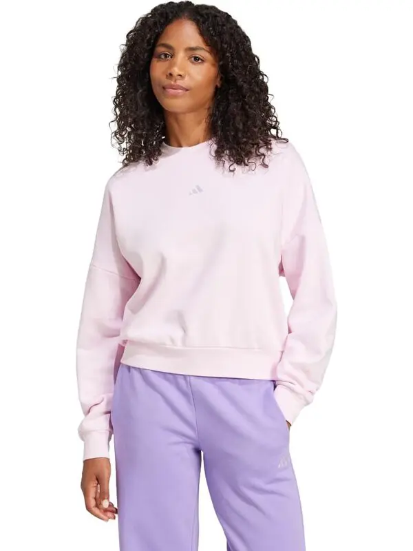 Adidas Essentials Small Logo Feelcozy Sweatshirt - Clear Pink / White