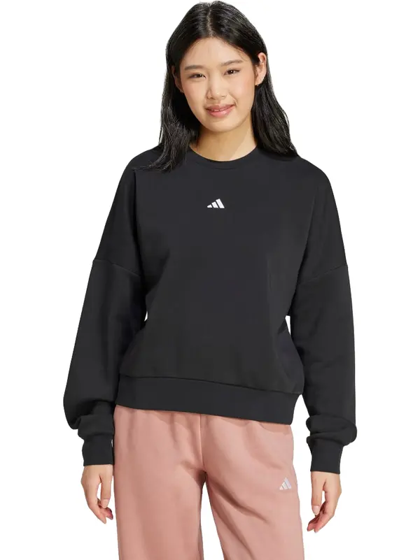 Adidas Essentials Small Logo Feelcozy Sweatshirt - Black / White