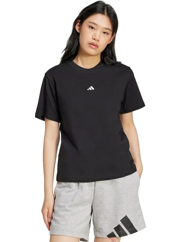Adidas Essentials Small Logo Cotton Tee - Black / White