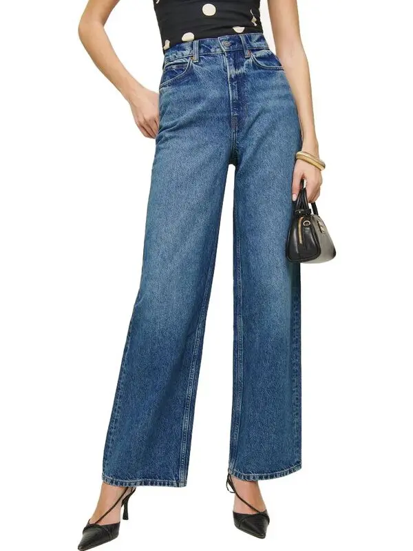 REFORMATION Wes High-rise Wide-leg Jeans - Pelican
