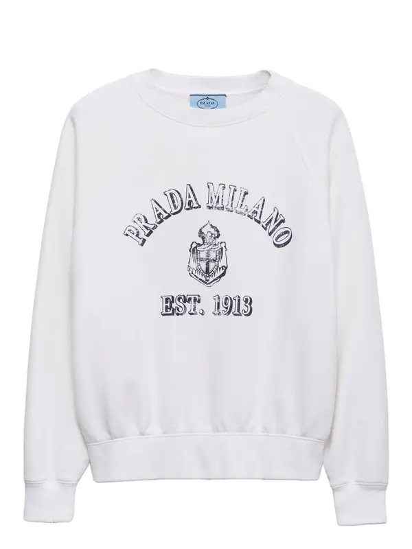 Prada Cotton Crew-neck Sweatshirt - White