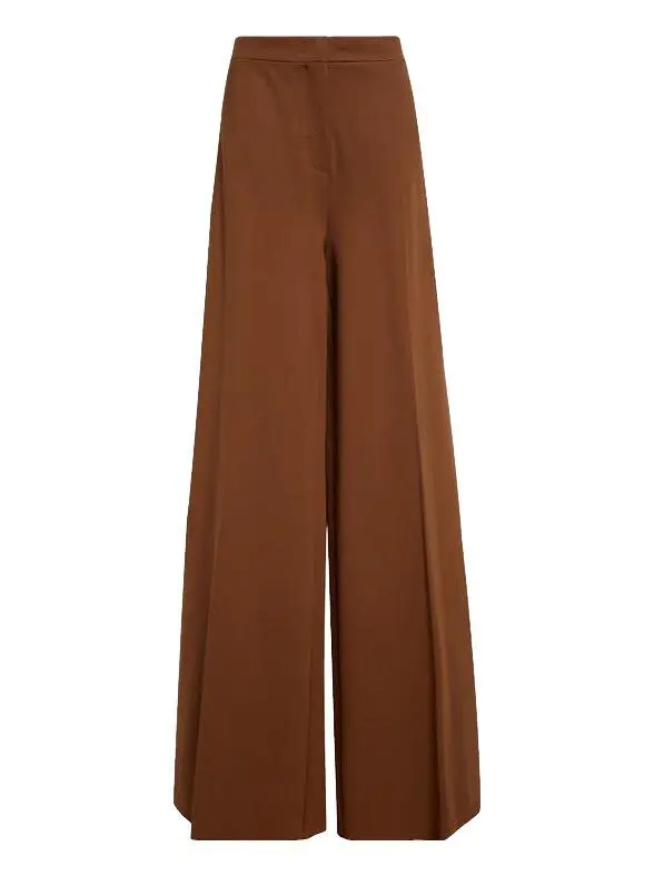 Max Mara Circolo High-waisted Wide-leg Trousers - Tobacco