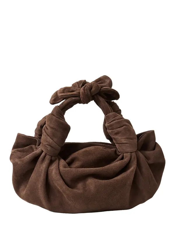 NLA COLLECTION Nla Knot Bag - Chocolate Brown Suede
