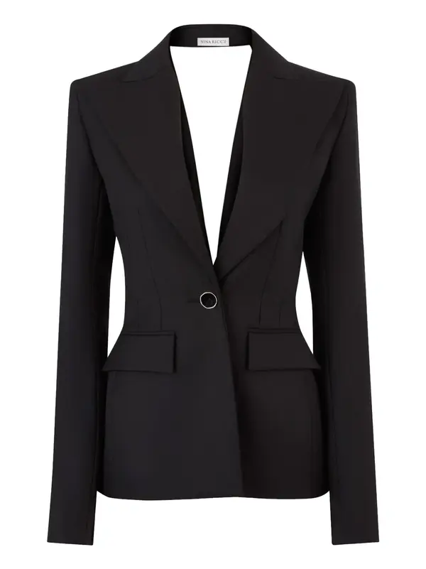 Nina Ricci Draped-back Blazer - Black