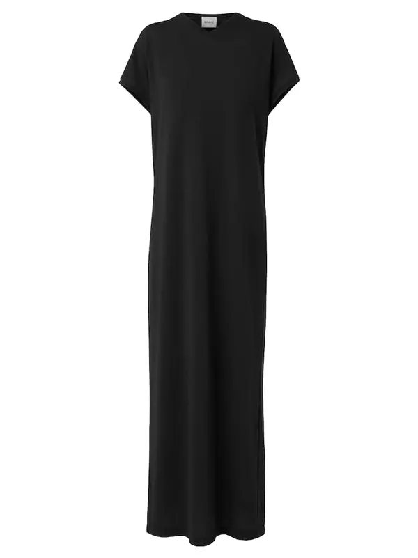 Khaite Verda Cotton-blend Jersey Maxi Dress - Black