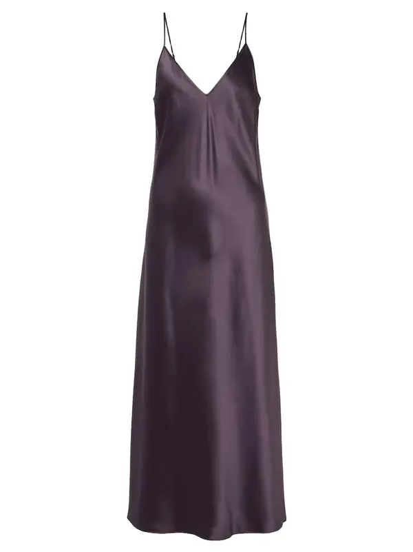 JOSEPH Clea Silk Satin Slip Dress - Purple