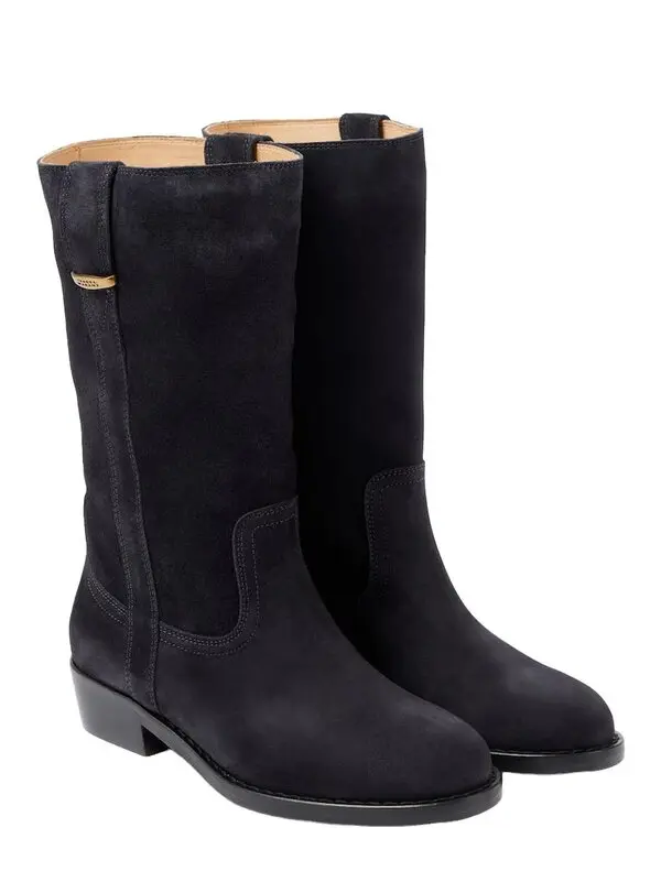 Isabel Marant Heikee 35 Suede Ankle Boots - Black
