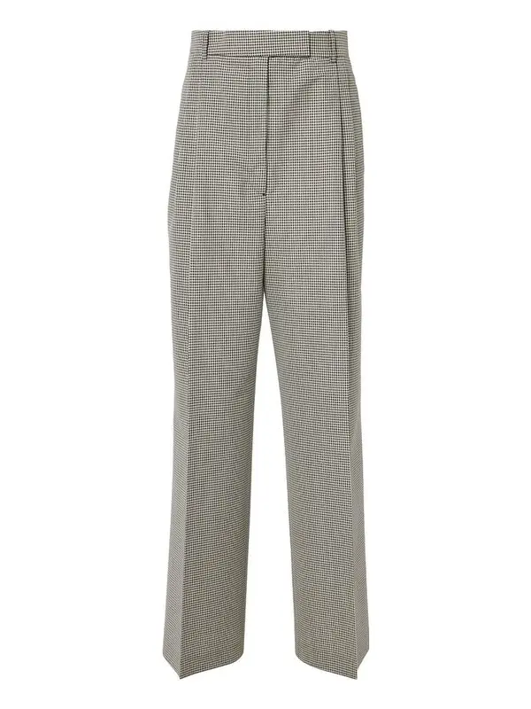 RÓHE Gingham Wool-blend Wide-leg Pants - Multicoloured