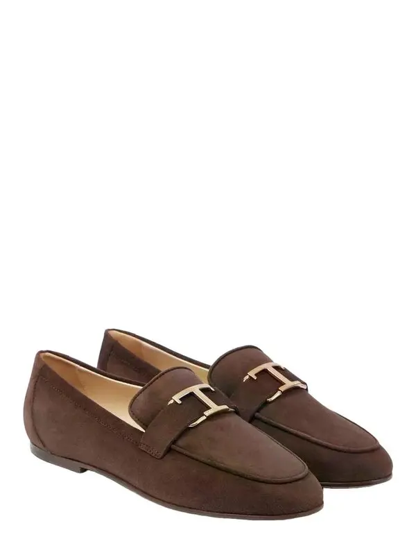 TOD'S T Timeless Suede Loafers - Brown