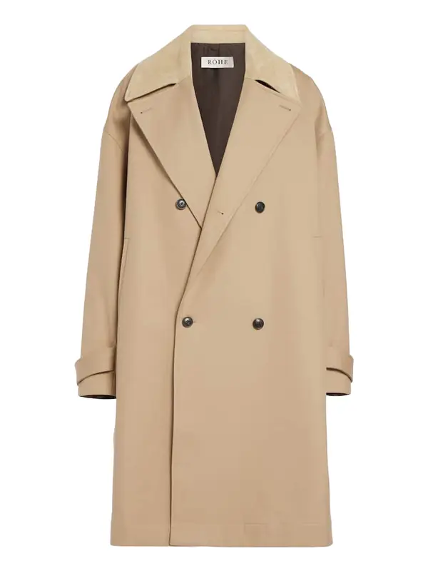 RÓHE Garden Suede-trimmed Coat - Beige