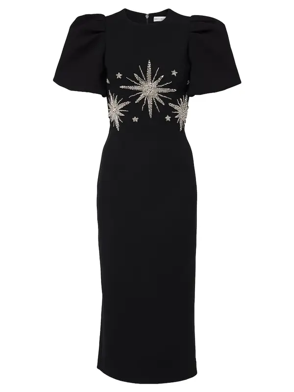 Rebecca Vallance Estella Embellished Midi Dress - Black