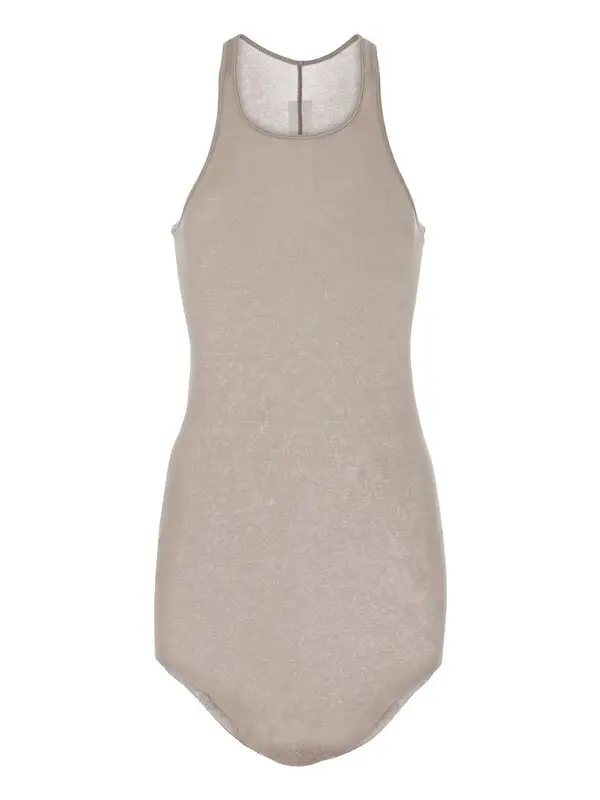 Rick Owens Ribbed-knit Cotton Tank Top - Beige