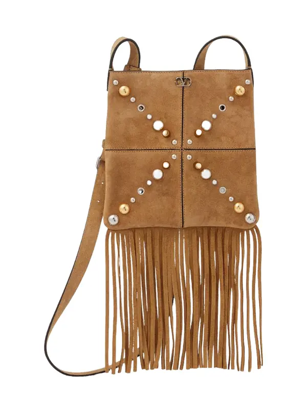 Valentino Garavani Nellcôte Small Suede Shoulder Bag - Brown