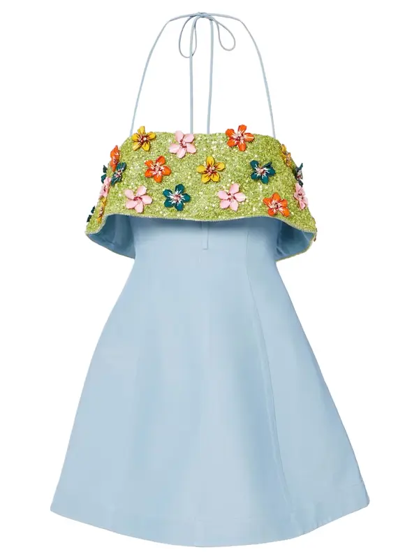 ALEMAIS Alémais Yasmine Embellished Minidress - Blue