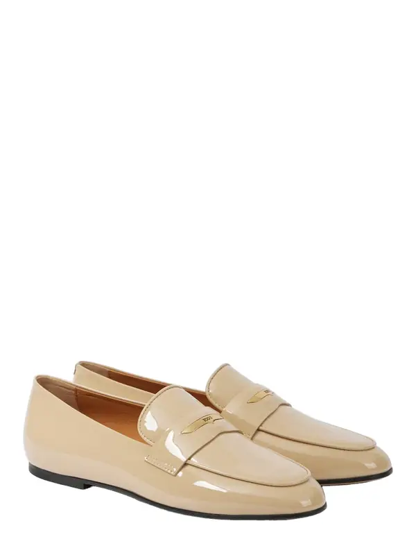 TOD'S Patent Leather Loafers - Beige