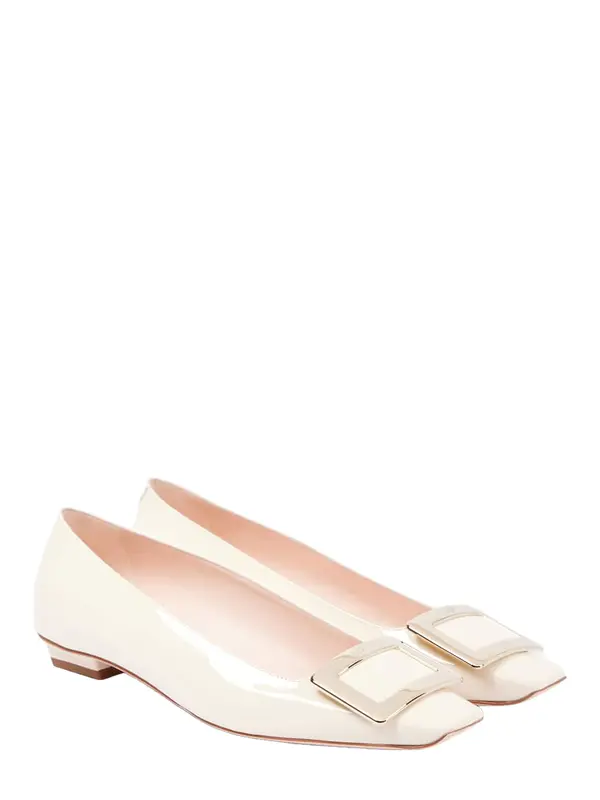 ROGER VIVIER Belle Vivier 25 Patent Leather Ballerinas - White