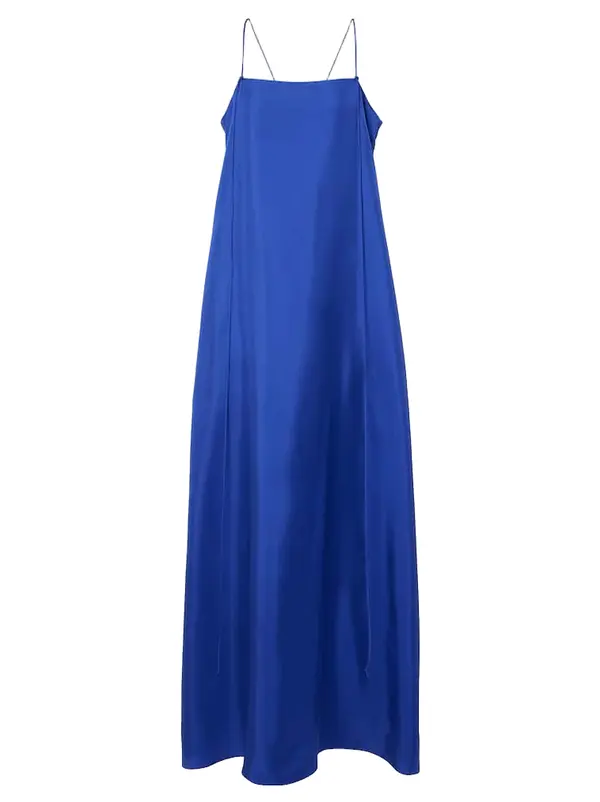 RÓHE Silk Maxi Dress - Blue