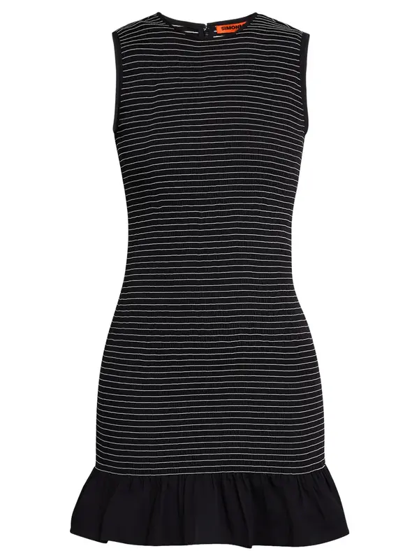 SIMONMILLER Belle Smocked Mini Dress - Black