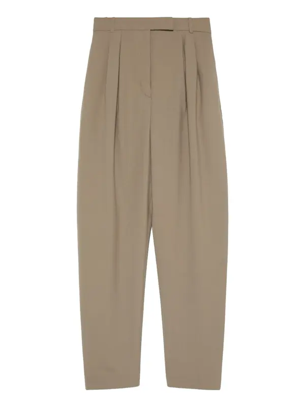 RÓHE Virgin-wool Pleated Trousers - Brown