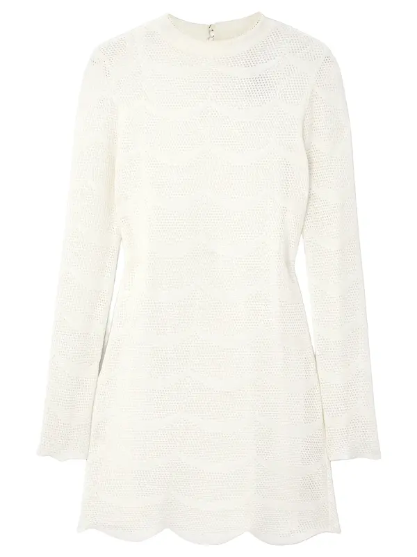 TOM FORD Pointelle-knit Mini Dress - White