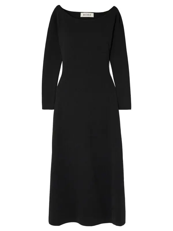 RÓHE Ribbed-knit Maxi Dress - Black