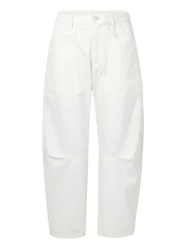 NILI LOTAN Shon Cotton-blend Twill Tapered Trousers - Cream