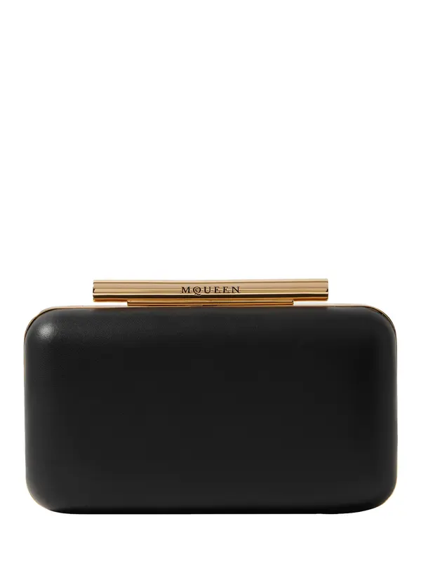 Alexander McQueen T-bar Leather Clutch - Black
