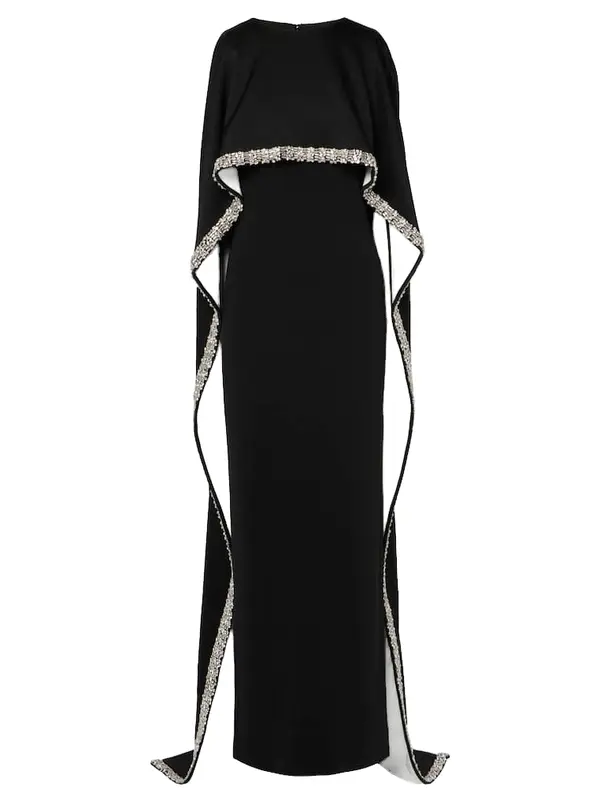 Roland Mouret Embellished Satin Crepe Gown - Multicoloured