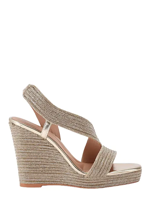 Carvela Gala 110 Jewel-embellished Wedge Sandals - Gold