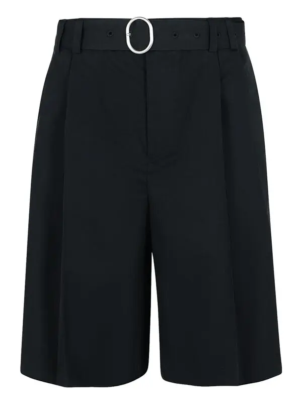 JIL SANDER Cotton Blend Bermuda Shorts - Black