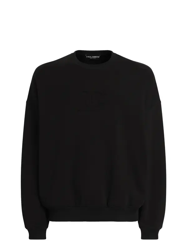 Dolce & Gabbana Cotton Sweatshirt With Logo - Black