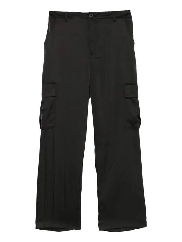 Dkny High-rise Satin Trousers - Black