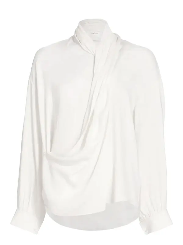 THE ROW Darnelle Draped Blouse - White