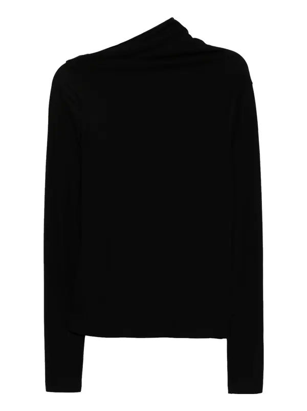 TOTEME Draped Jersey Top - Black