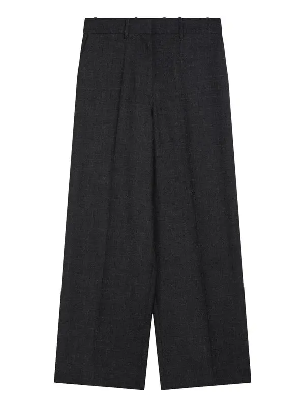 Givenchy Wool Wide Leg Trousers - Grey