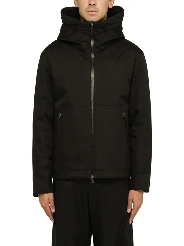 Herno Nylon Hooded Jacket - Black