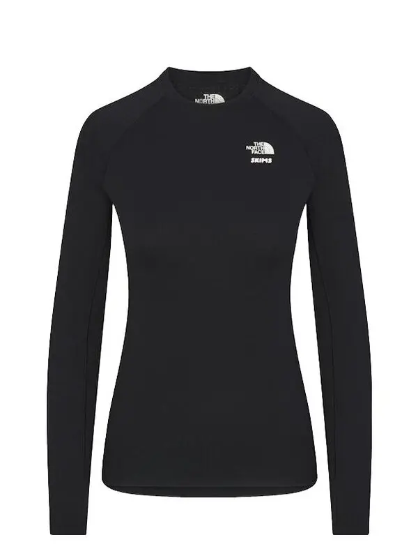 SKIMS X Tnf Dotknit Long Sleeve Top - Onyx