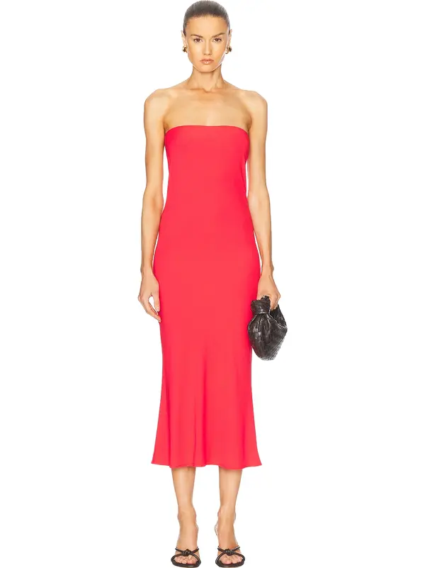 Bond Eye Freya Maxi Skirt And Bandeau Dress - Cherry