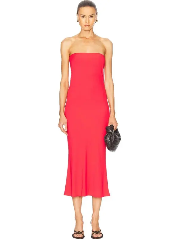 Bond Eye Freya Maxi Skirt And Bandeau Dress - Cherry