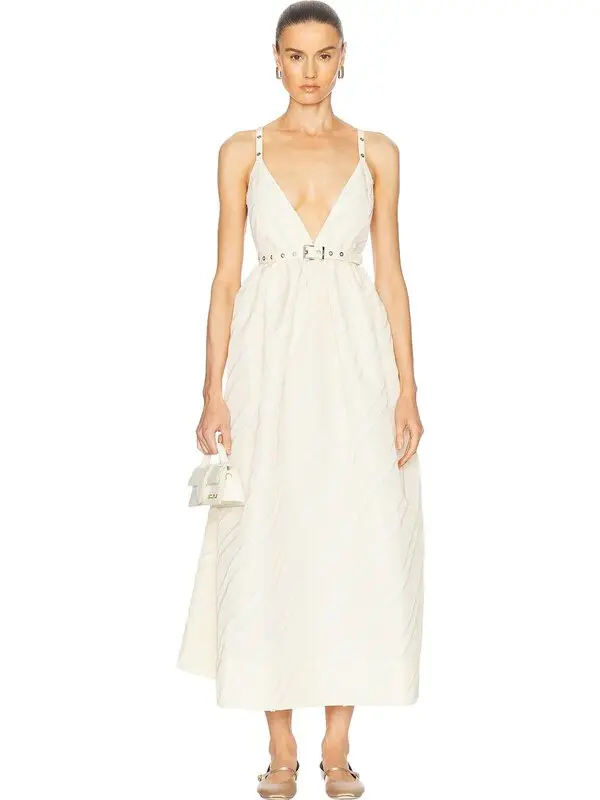 GANNI Sleeveless Dress - Egret