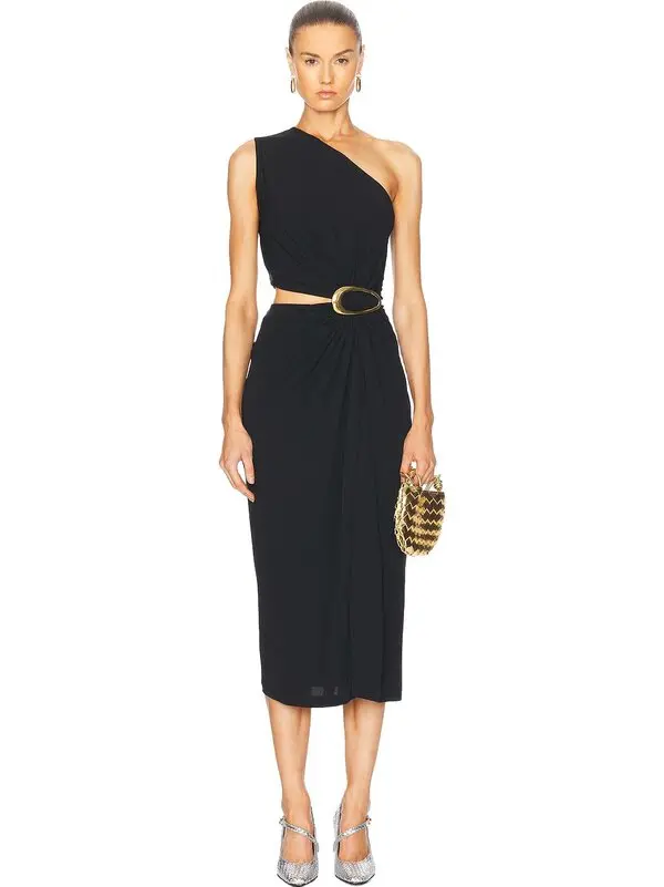 Bottega Veneta One Shoulder Dress - Black