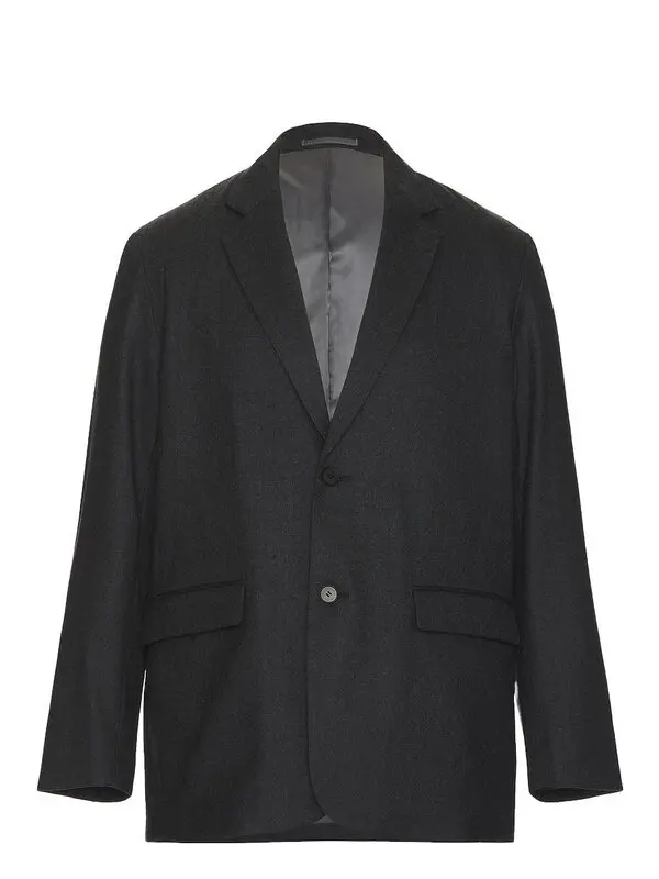 Saturdays Nyc Wool Saxony Tailored Jacket In Grey - Charcoal