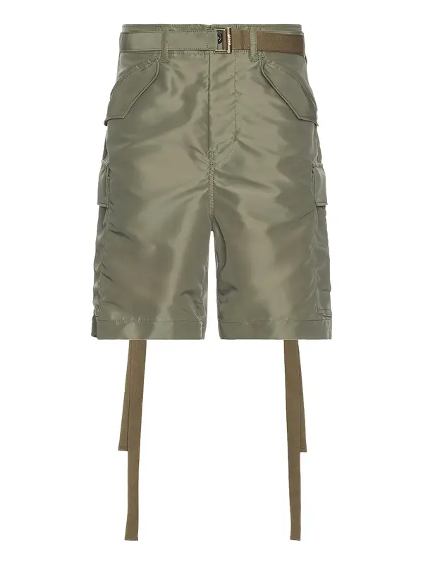 Sacai Nylon Twill Shorts - Khaki