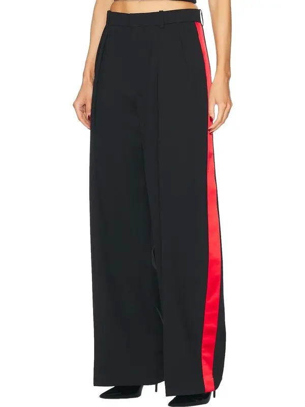 Wardrobe.NYC Low Rise Tuxedo Trouser - Black & Red