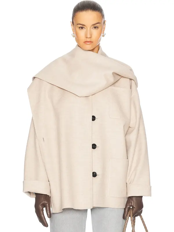 Bottega Veneta Short Coat - Beige Melange